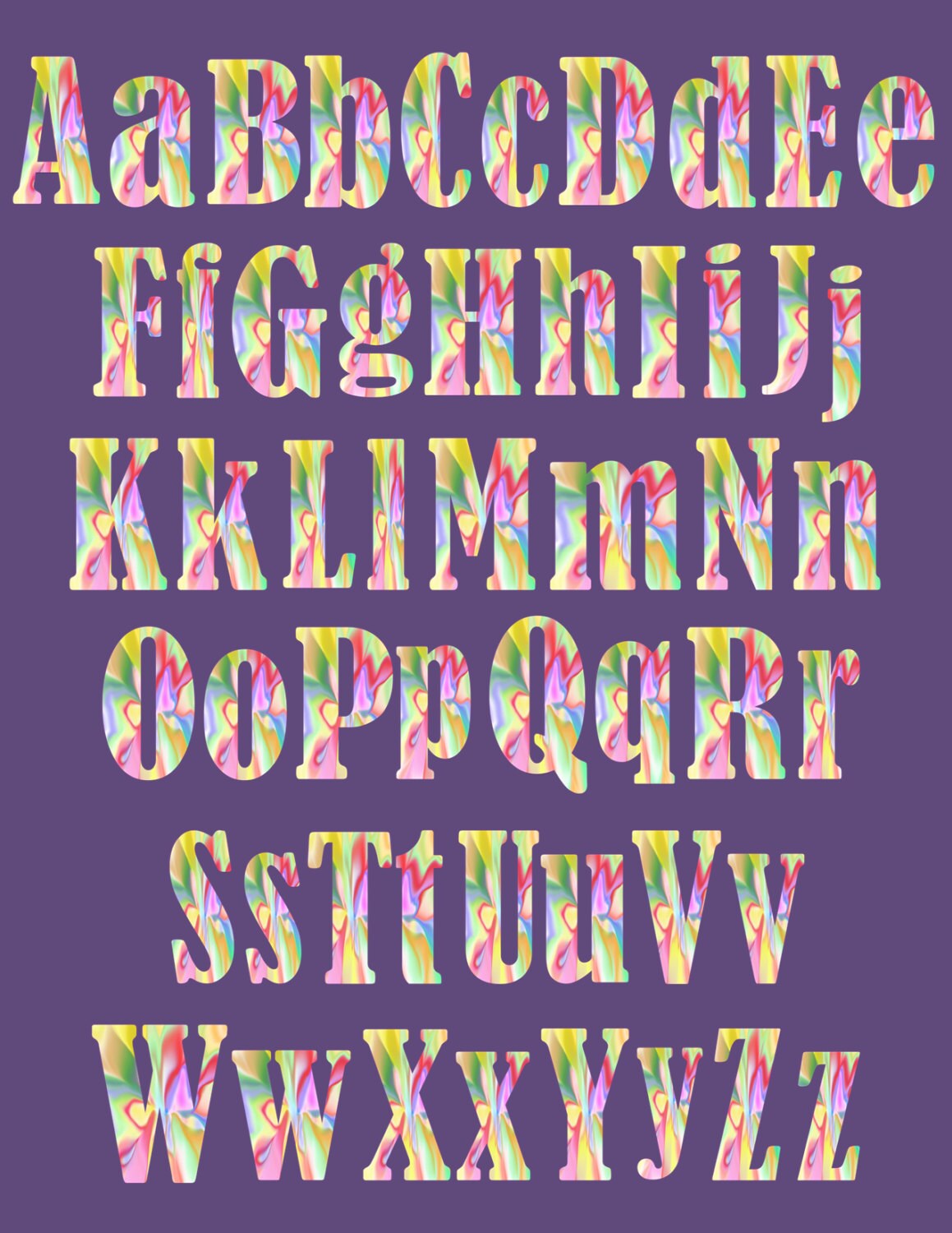Rainbow Sherbet Font Clipart, Colorful Letters, Numbers, Symbols ...