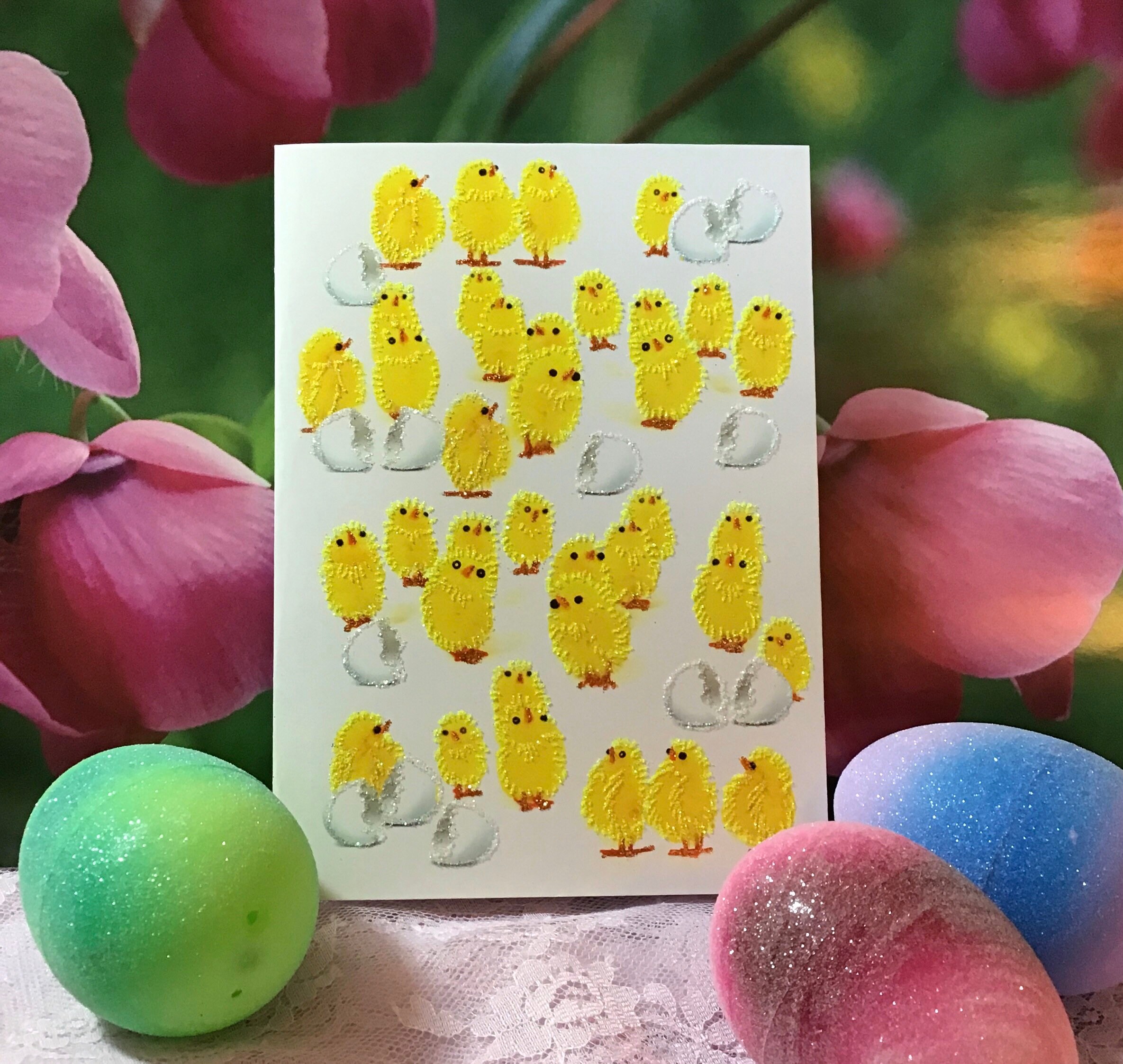 Glittered Fuzzy Easter Peep Card Adorable and Extra Fun Very - Etsy ...