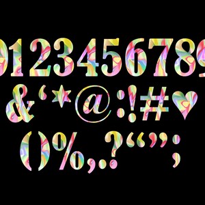 Rainbow Sherbet Font Clipart, Colorful Letters, Numbers, Symbols ...