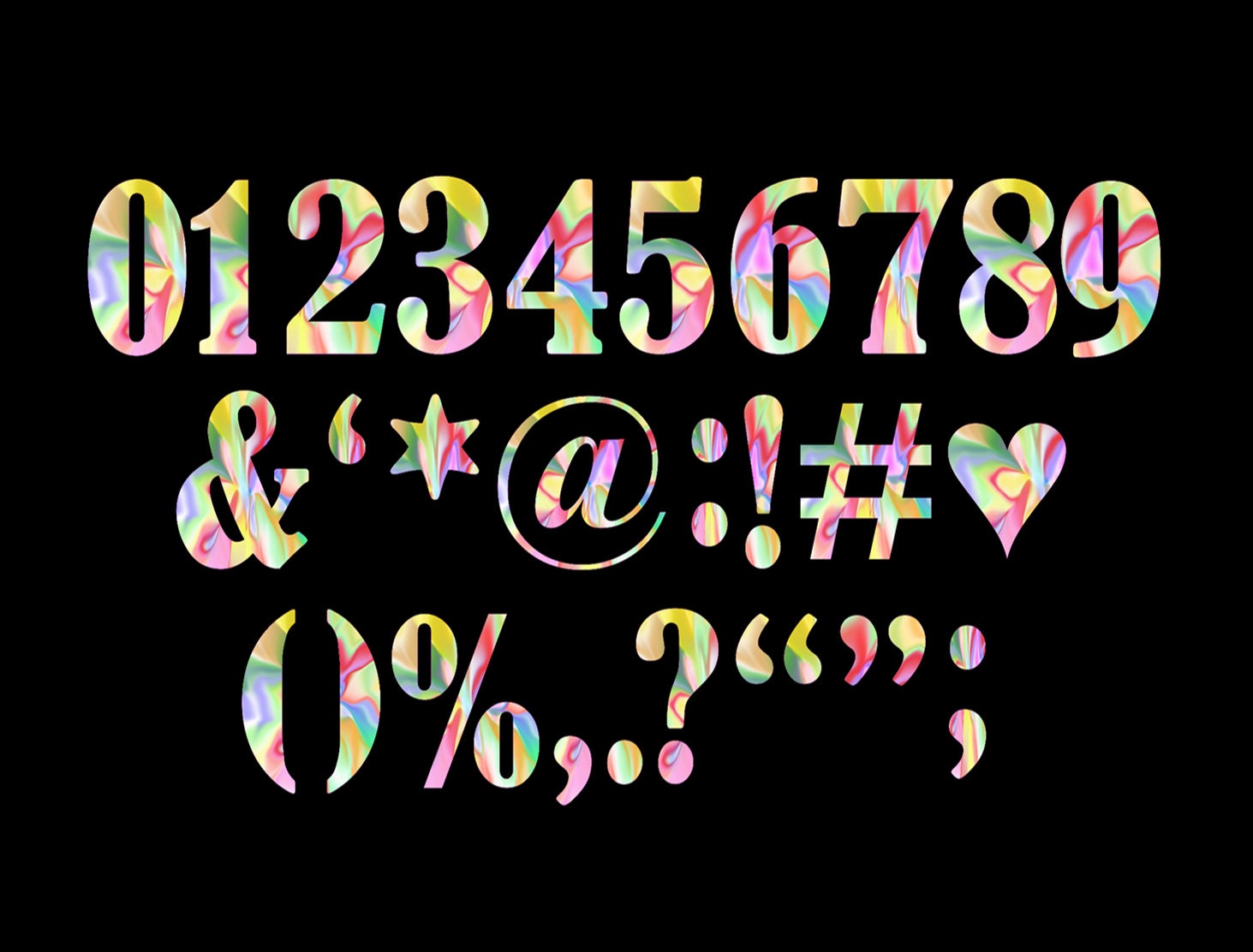 Rainbow Sherbet Font Clipart Instant Download Upper & Lower - Etsy Sweden