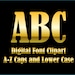 24k Gold Font Clipart, Upper & Lower Case, Commercial Use (digital ...