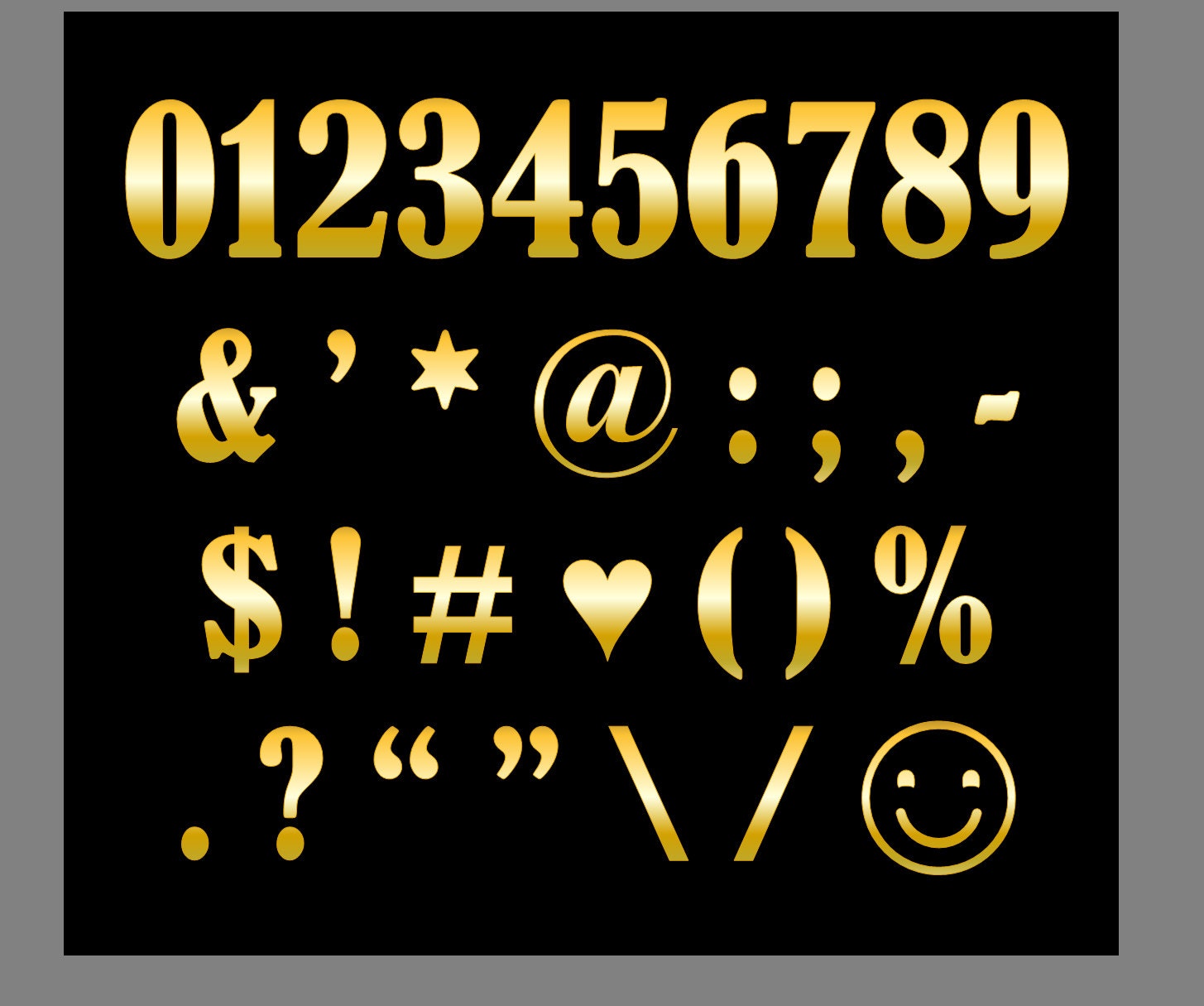 24k Gold Font Clipart Instant Download Upper & Lower Case | Etsy