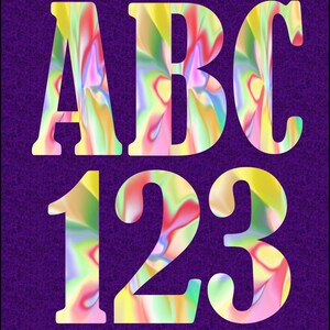 Rainbow Sherbet Font Clipart, Instant Download, Upper & Lower Case ...