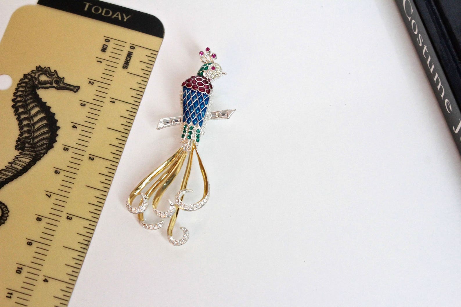 MMA PEACOCK Bird Figural Brooch Pin With Blue, Red and Green Enamel ...