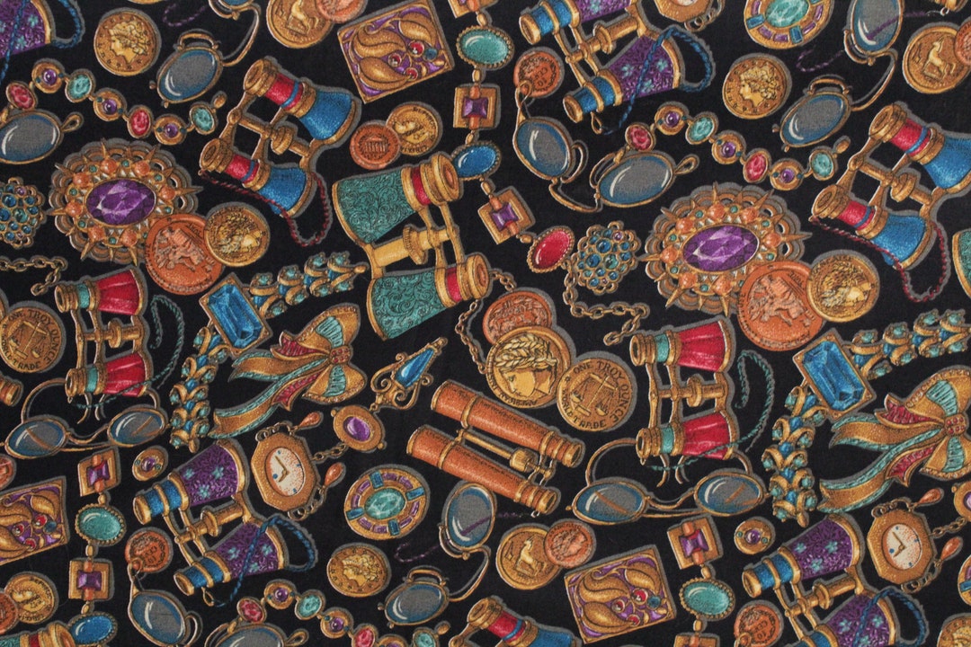 A VIP Print Cranston Print Works Co Fabric With Gorgeous Jewelry Print ...