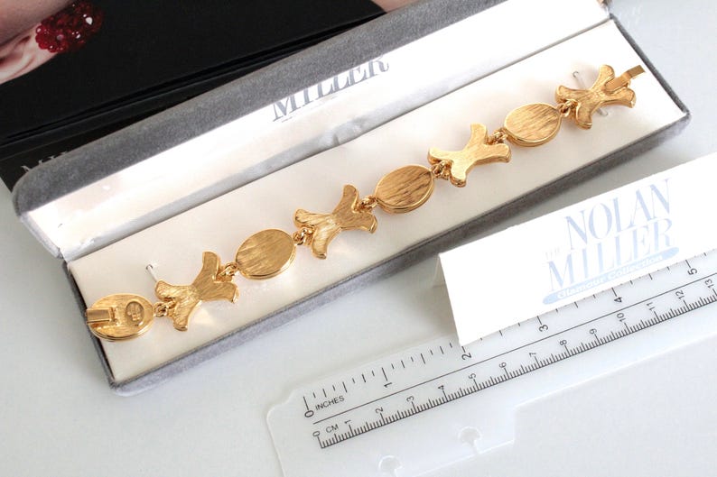 Glamour Nolan Millers Gold Tone Crystal Bracelet With Faux Pearls #1182 ...
