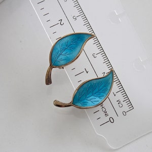 Meka Denmark Blue Enamel Leaf Sterling Earrings Denmark Jewelry # 2462 ...