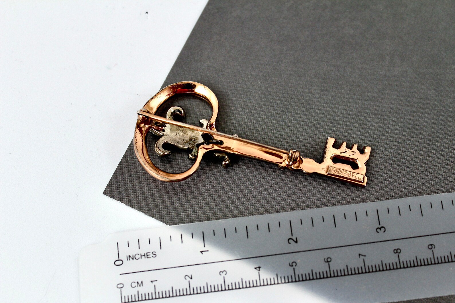 Rare Nettie Rosenstein Sterling Silver Key Brooch With Crystal - Etsy