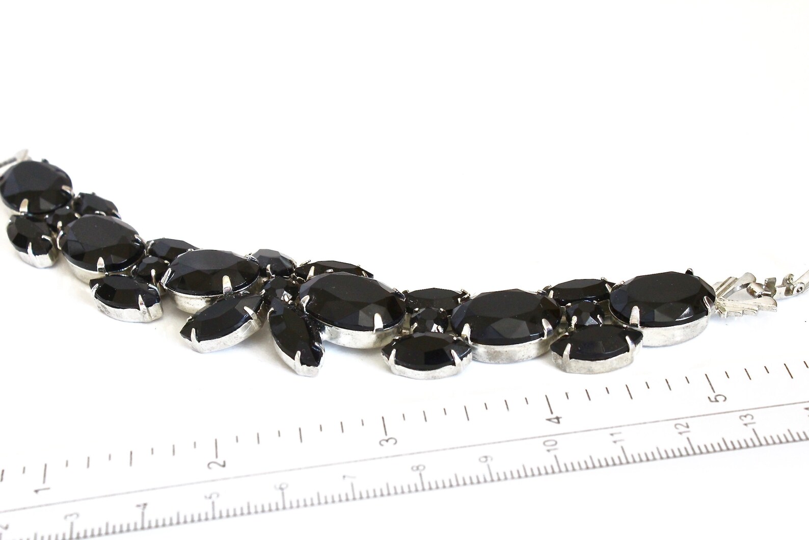 Weiss Black Glass rhinestones bracelet / Weiss retro Black | Etsy