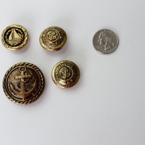 BRASS Round Ship Anchor Button Cap Cover Stamping FINDINGS - 4pcs #199 ...