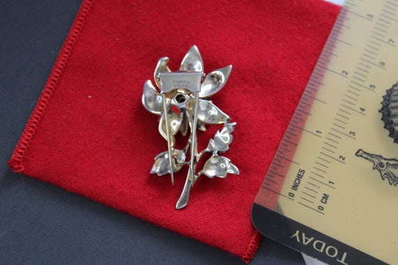 Rare Sterling silver signed DeRosa Flower Brooch/ F… - Gem