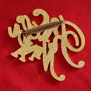 Vintage Nina Ricci LOGO Monogram Gold Tone Brooch , Retro Fashion Nina ...