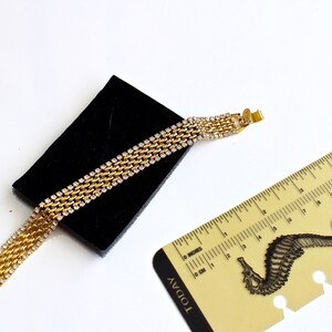 Kjl Kenneth Jay Lane Goldtone Mesh Bracelet With Crystal Rhinestones ...