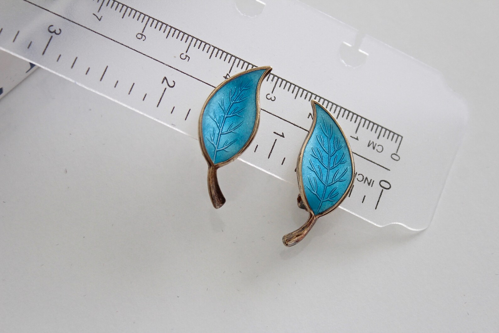 Meka Denmark Blue Enamel Leaf Sterling Earrings Denmark Jewelry # 2462 ...
