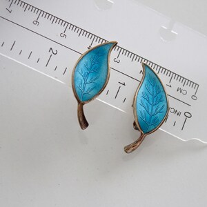 Meka Denmark Blue Enamel Leaf Sterling Earrings Denmark Jewelry # 2462 ...