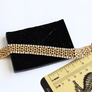 Kjl Kenneth Jay Lane Goldtone Mesh Bracelet With Crystal Rhinestones ...