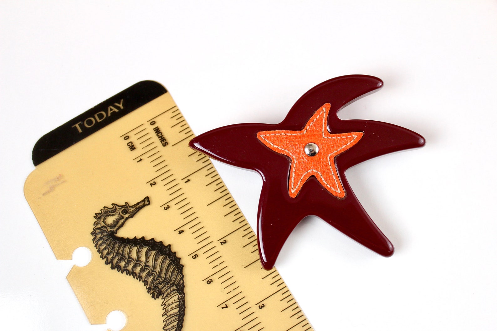 PRADA Made in Italy Starfish Nautical Resin Brooch With Orange - Etsy
