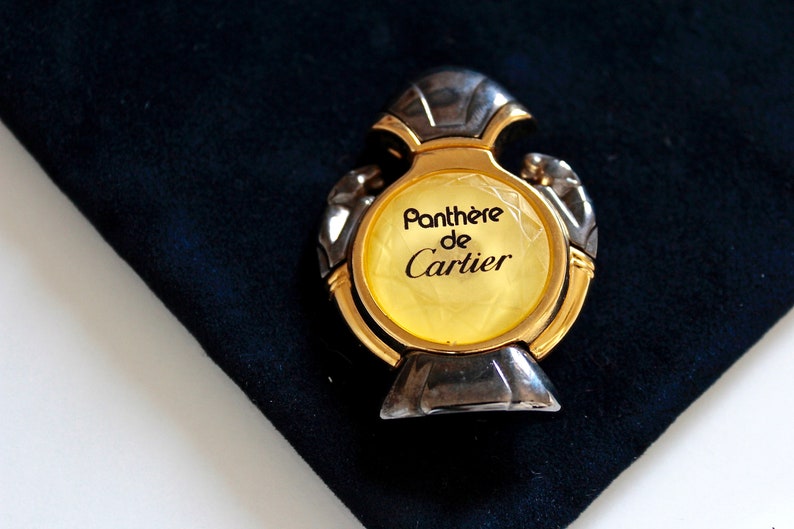 Cartier Parfums PANTHER Pin Broochwith Yellow Lucite and Black - Etsy