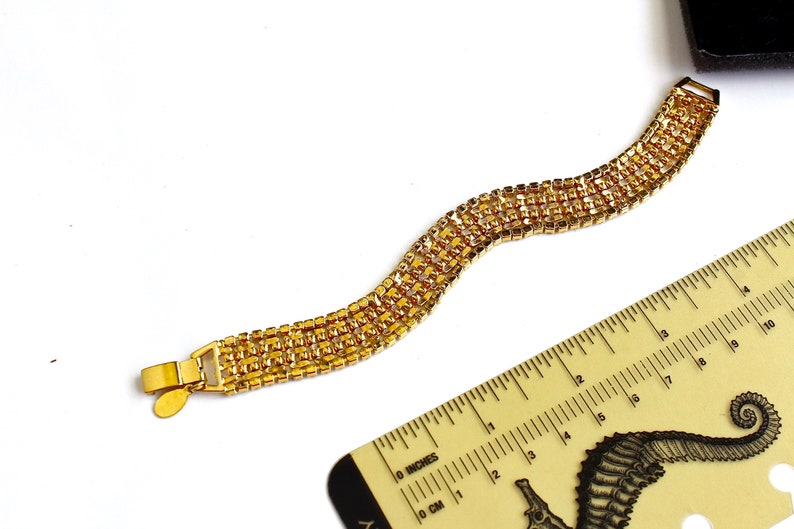 Kjl Kenneth Jay Lane Goldtone Mesh Bracelet With Crystal - Etsy