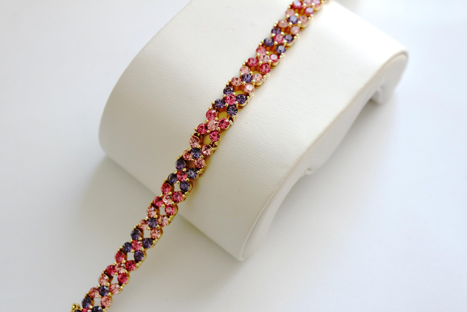Vintage Joan Rivers Pink and Purple and Amethyst Rhinestone Link ...