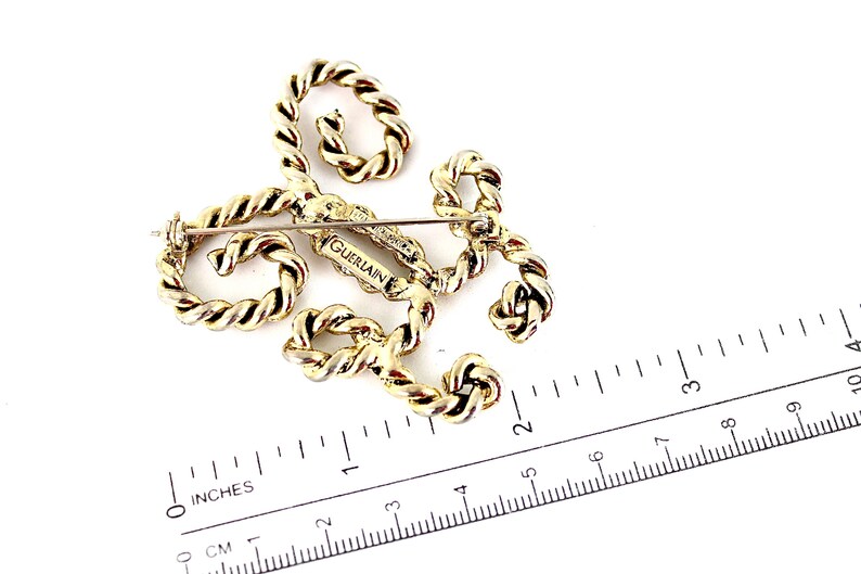 Guerlain Gold Tone Monogram Logo Brooch/ Guerlain Couture | Etsy