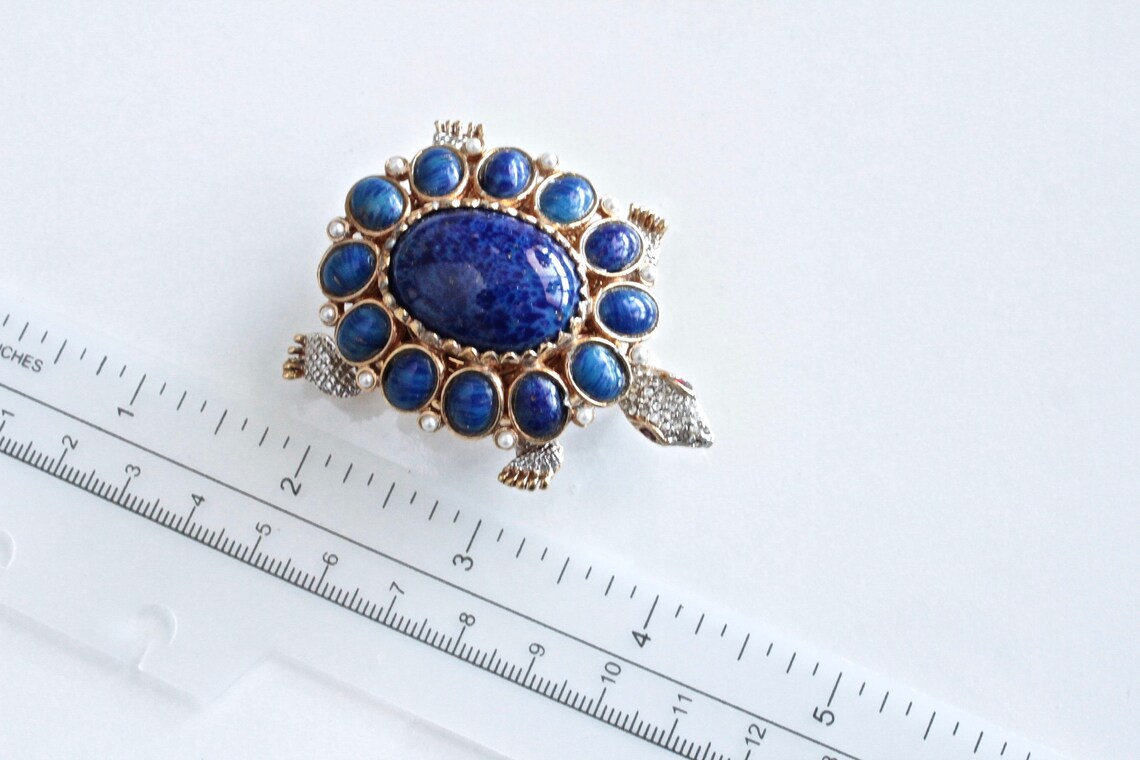 KJL Kenneth Jay Lane Turtle Brooch Watch With Faux Pearls and | Etsy