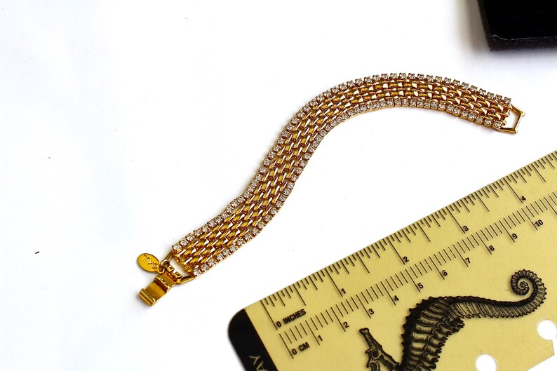 Kjl Kenneth Jay Lane Goldtone Mesh Bracelet With Crystal - Etsy