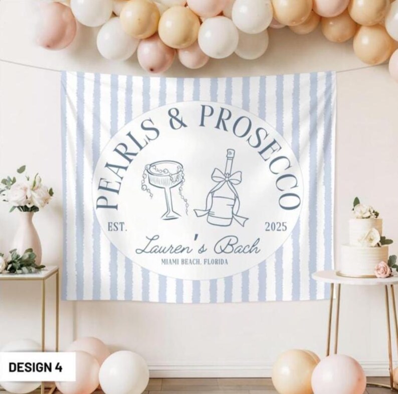Personalized Pearls and Prosecco Bachelorette Party Welcome Sign Decor ...