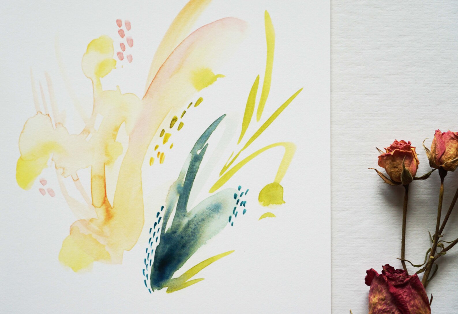 Peach - Modern Abstract Watercolor Print - Contemporary Watercolor ...