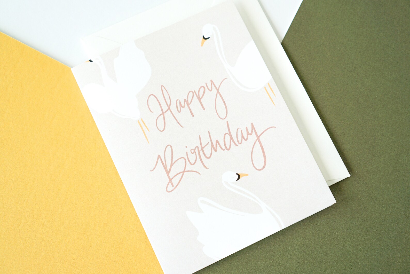 Swan Birthday Card, A2 Blank Card - Etsy