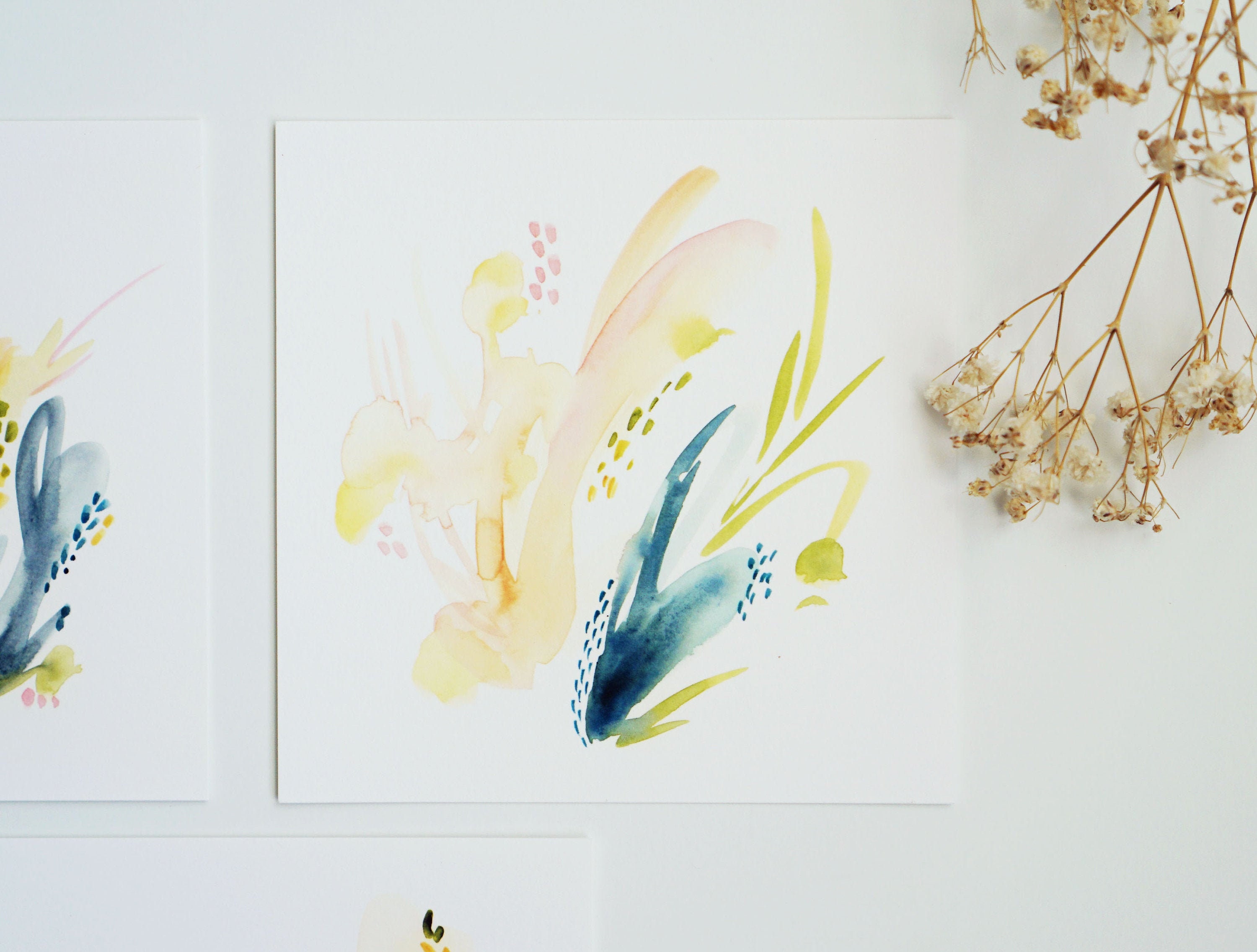 Peach - Modern Abstract Watercolor Print - Contemporary Watercolor ...