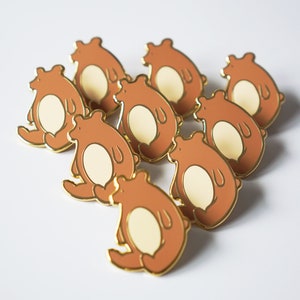 Brown Teddy Bear Enamel Pin - 1.25" Gold Plated - Etsy