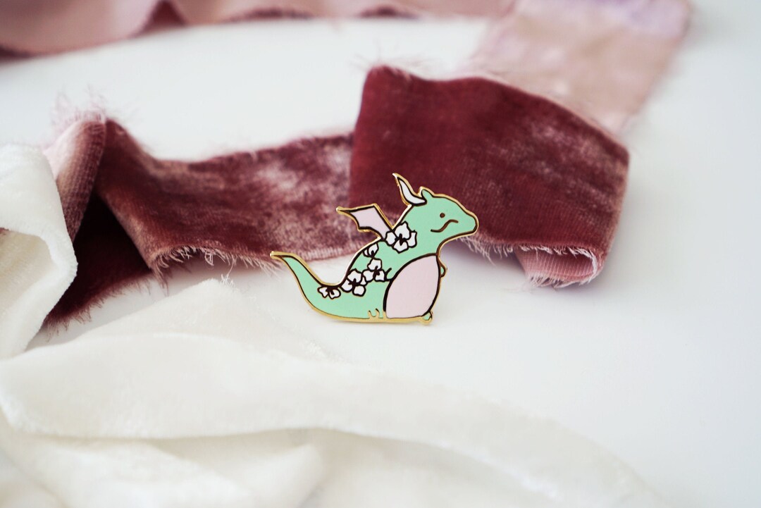 Mint Dragon Enamel Pin – Gold Plated, Magical Flair - Etsy