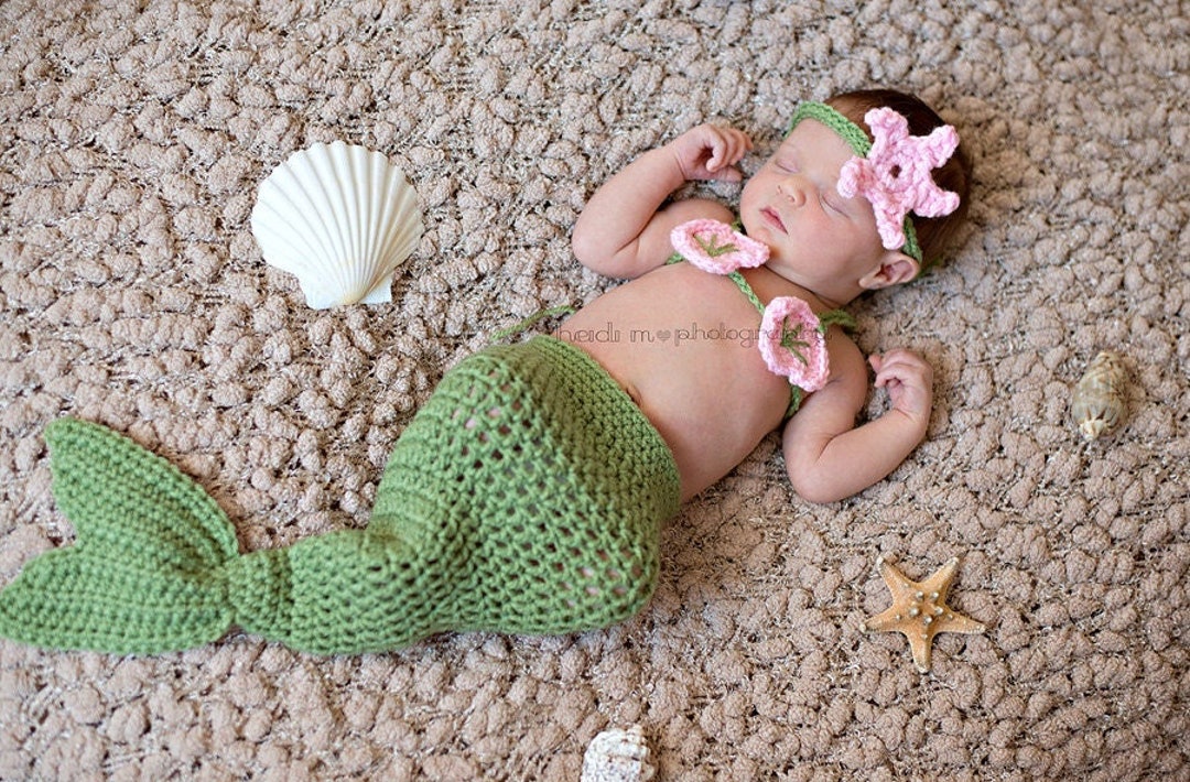 Crochet Mermaid Set for Baby Girl. Photography Prop Size - Etsy