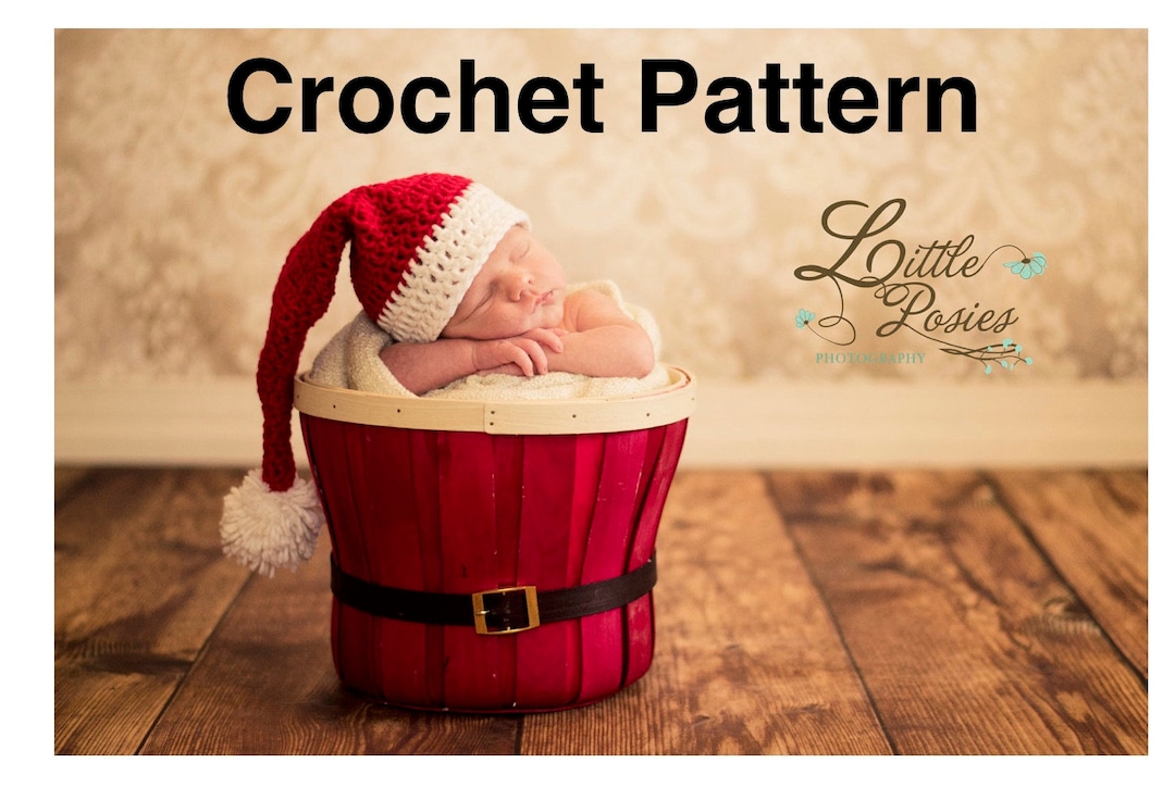 CROCHET PATTERN Christmas Santa Hat - Sizes Newborn, 0-3M, 3-6M, 6-12M ...