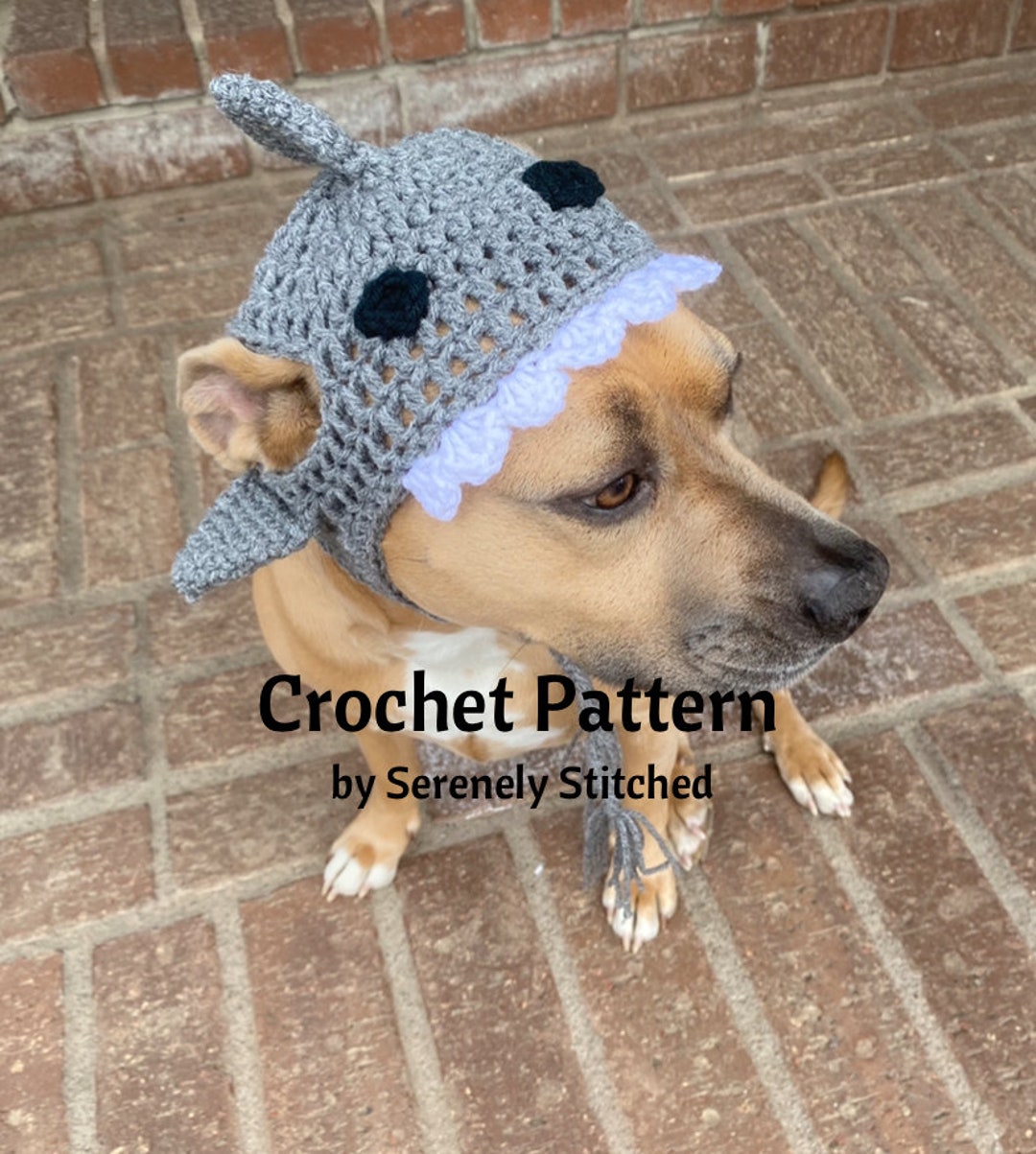 CROCHET PATTERN Dog Shark Hat Earflap Hat With Braids - Sizes Xxs, Xs ...