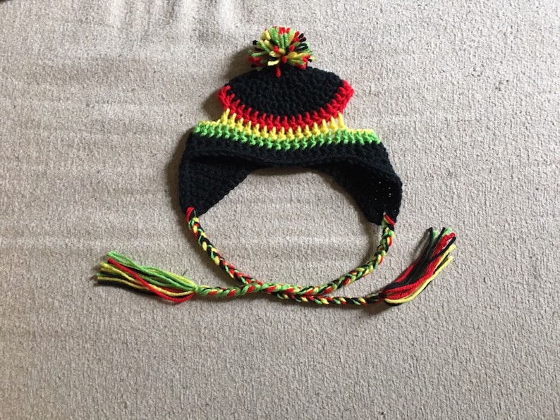Crochet Rasta Striped Dog Hat with Pom Pom Warm Dog Hat Fur | Etsy