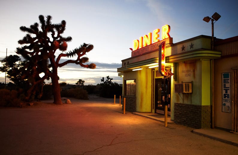 American Diner, Palmdale, Joshua Trees, Moody, Neon Lights, Americana ...
