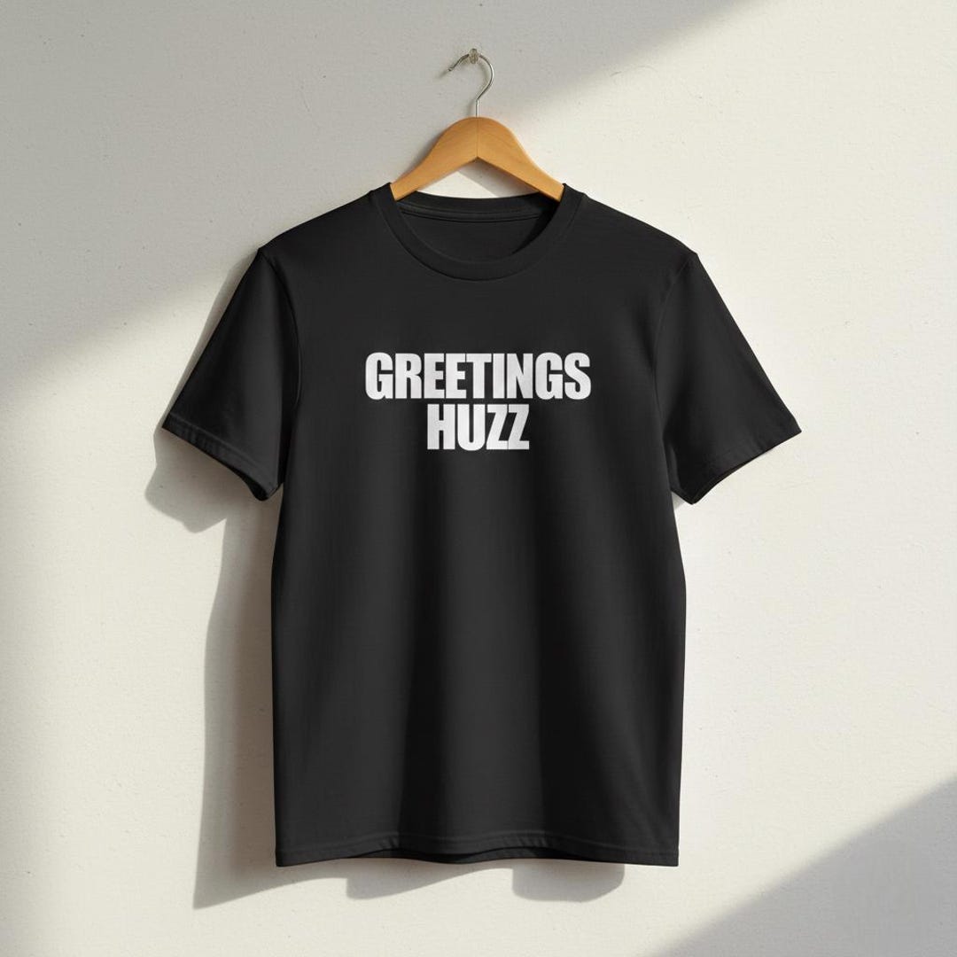 Greetings Huzz Funny T-shirt, Viral Meme Parody Tee, 90s Vintage Style ...