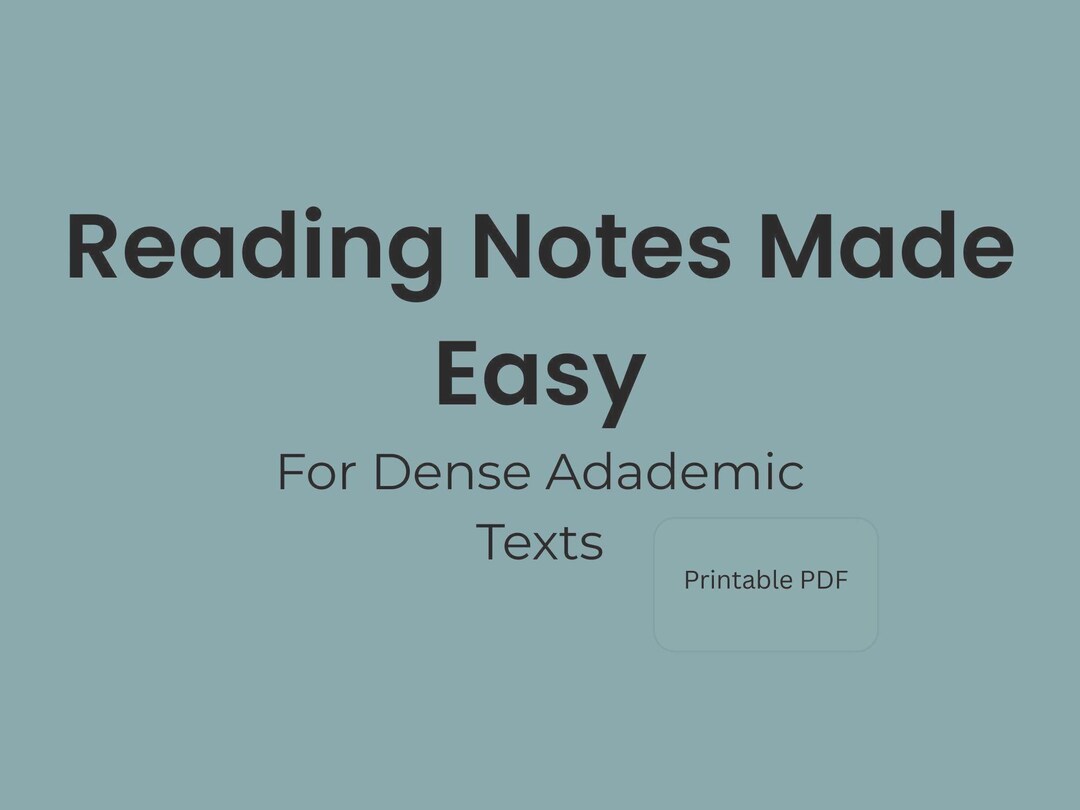 Reading Notes Template for Studentss- Printable Study PDF - Etsy