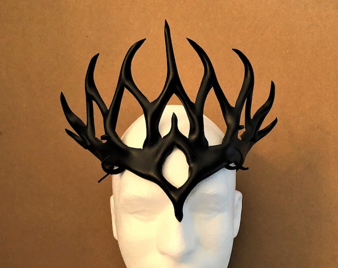 BLACK CROWN Leather Crown Matte Finish Fantasy Crown - Etsy