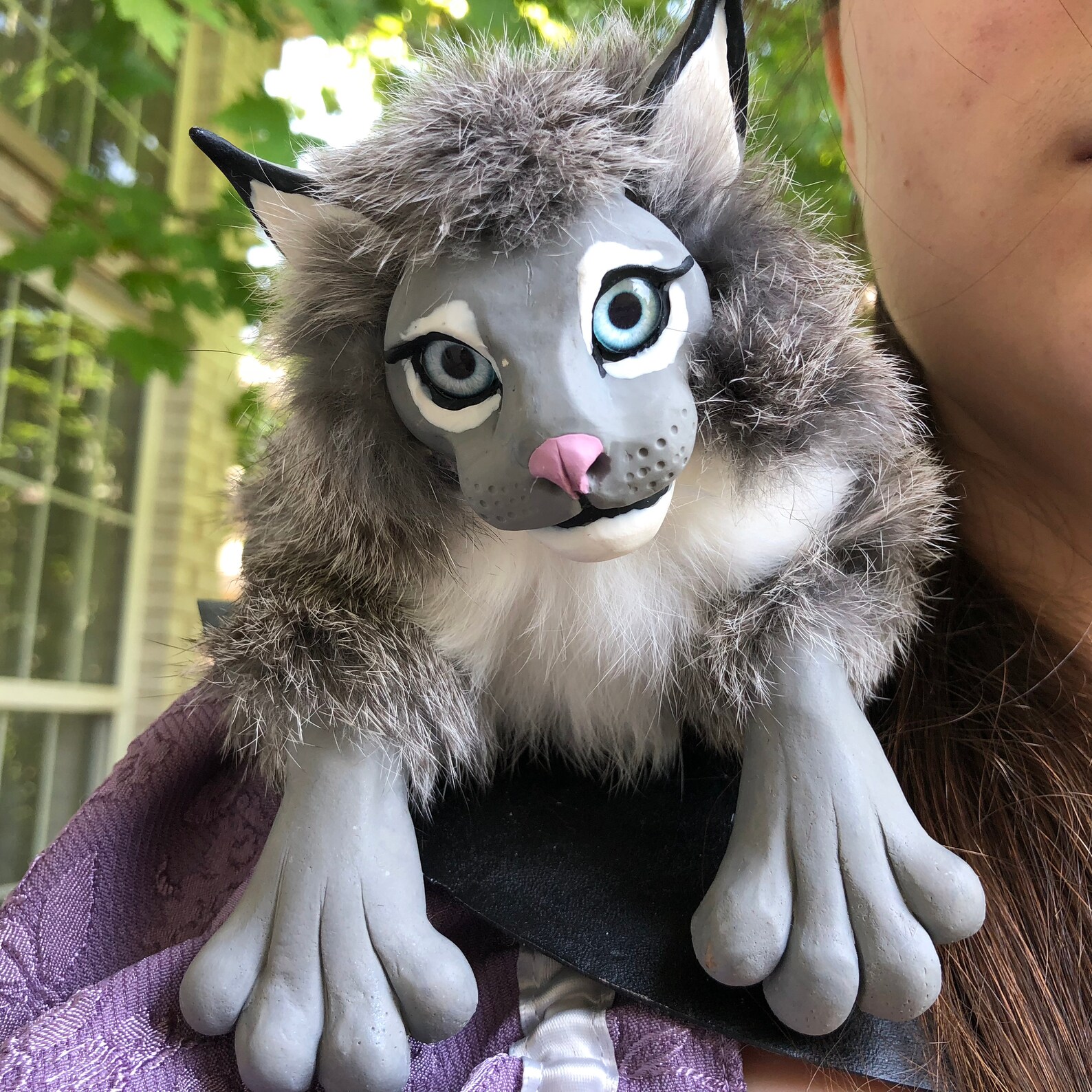 LYNX Cat Sculpture Shoulder Puppet Cat Puppet Pet Cat | Etsy
