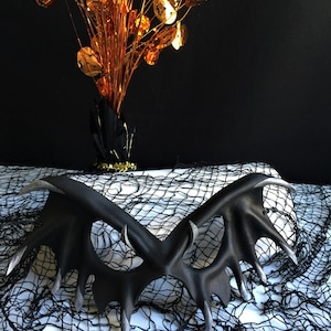 Leather Vampire Masquerade Mask, Black Festival Mask, Masked Fantasy ...