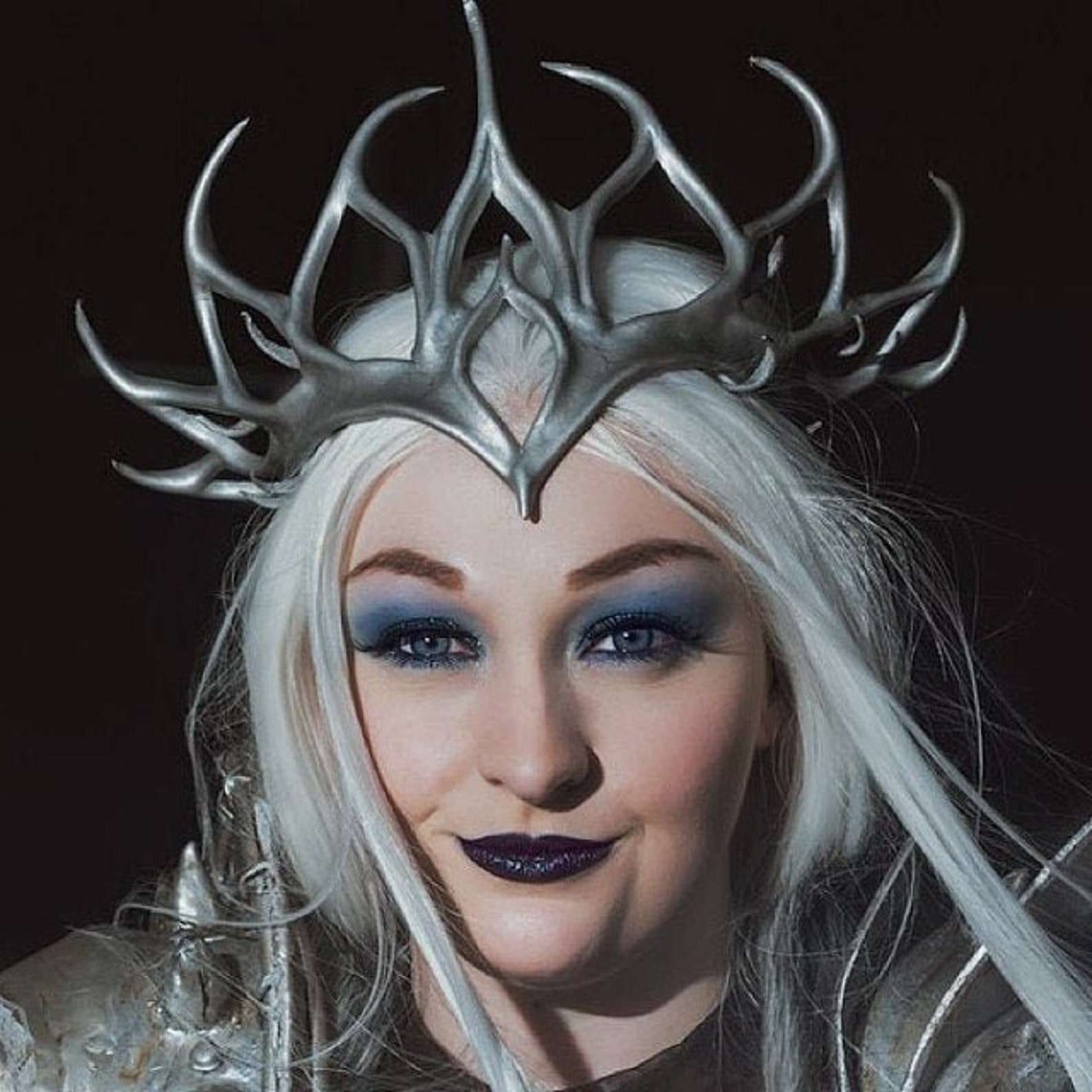 Silver Fantasy Cosplay Crown of Thorns Leather Headpiece Elven Crown ...