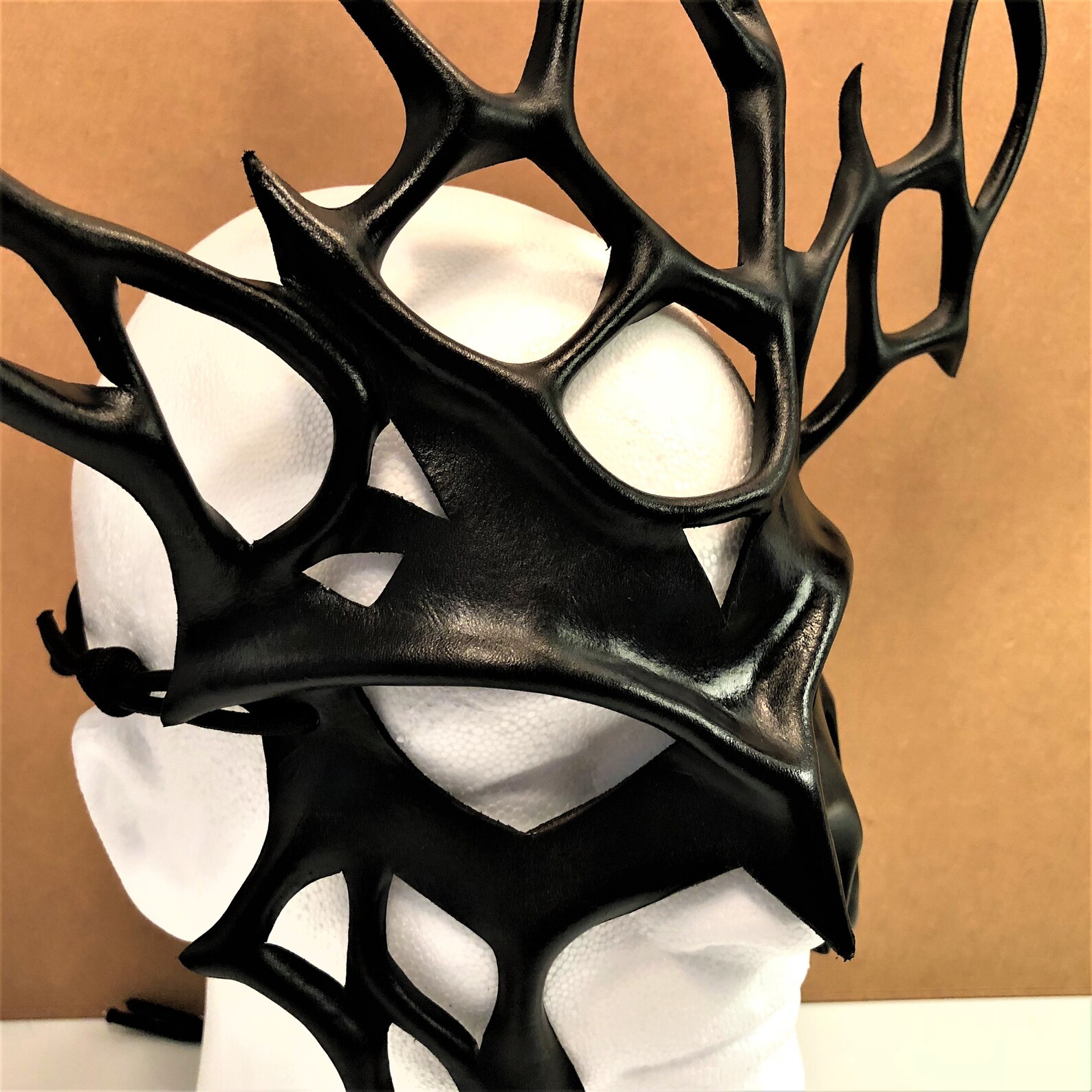 BLACK WIZARD MASK Demon Mask Sorceror Mask Fantasy Festival | Etsy