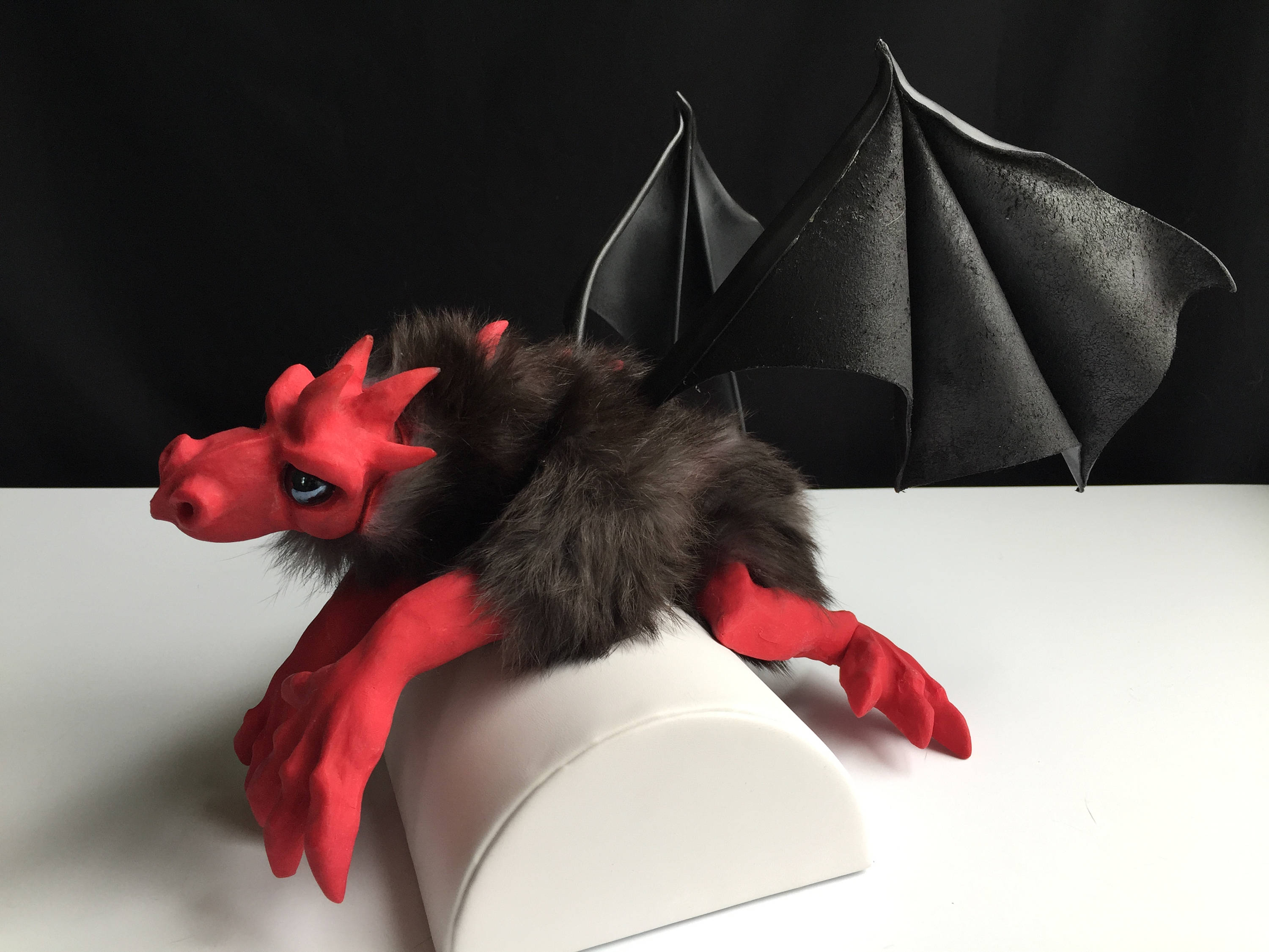 Red Baby Dragon Puppet With Magnets for Shoulder, Renaissance Faire ...