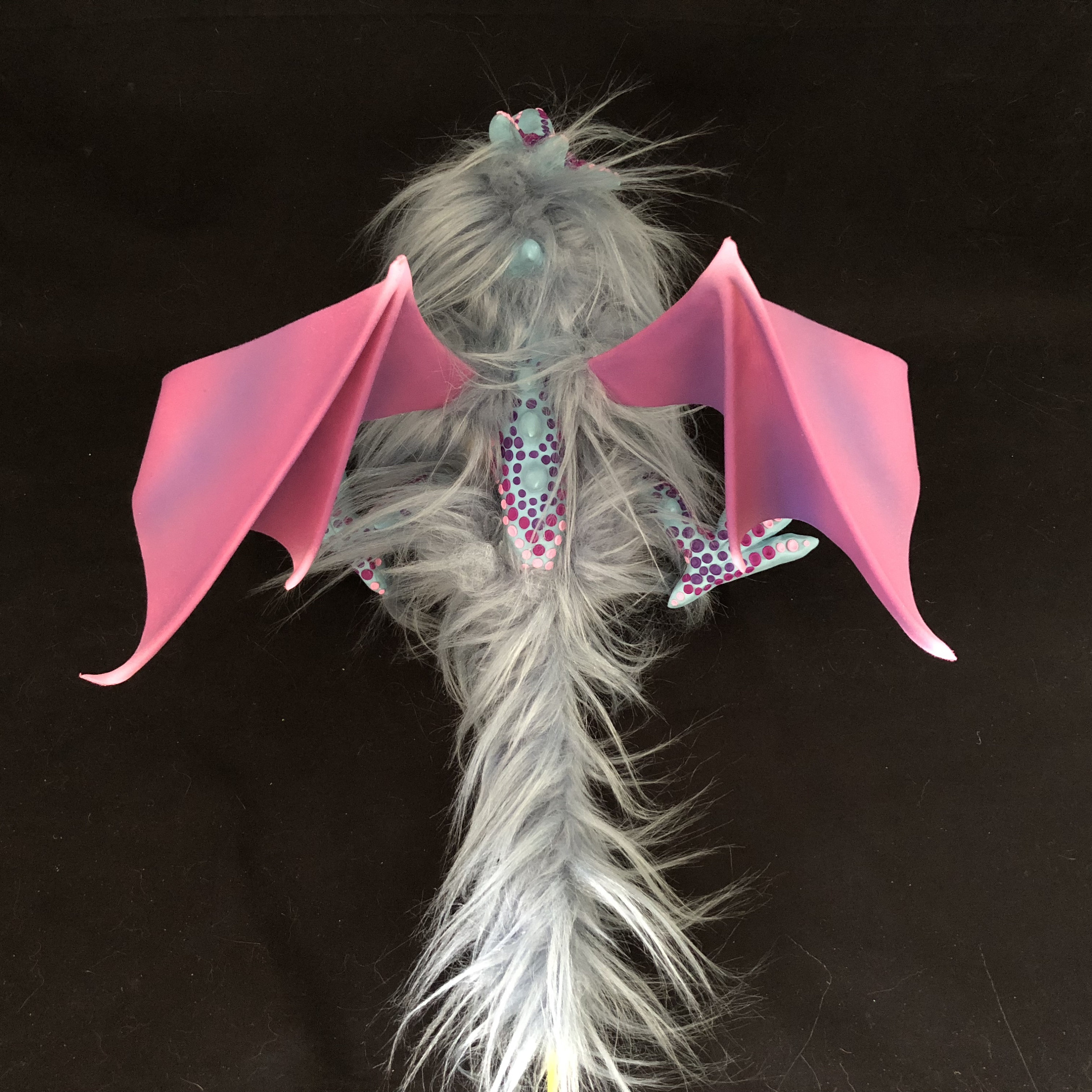 FURRY DRAGON Puppet GRAY Dragon Sculpture Mythical Creature | Etsy