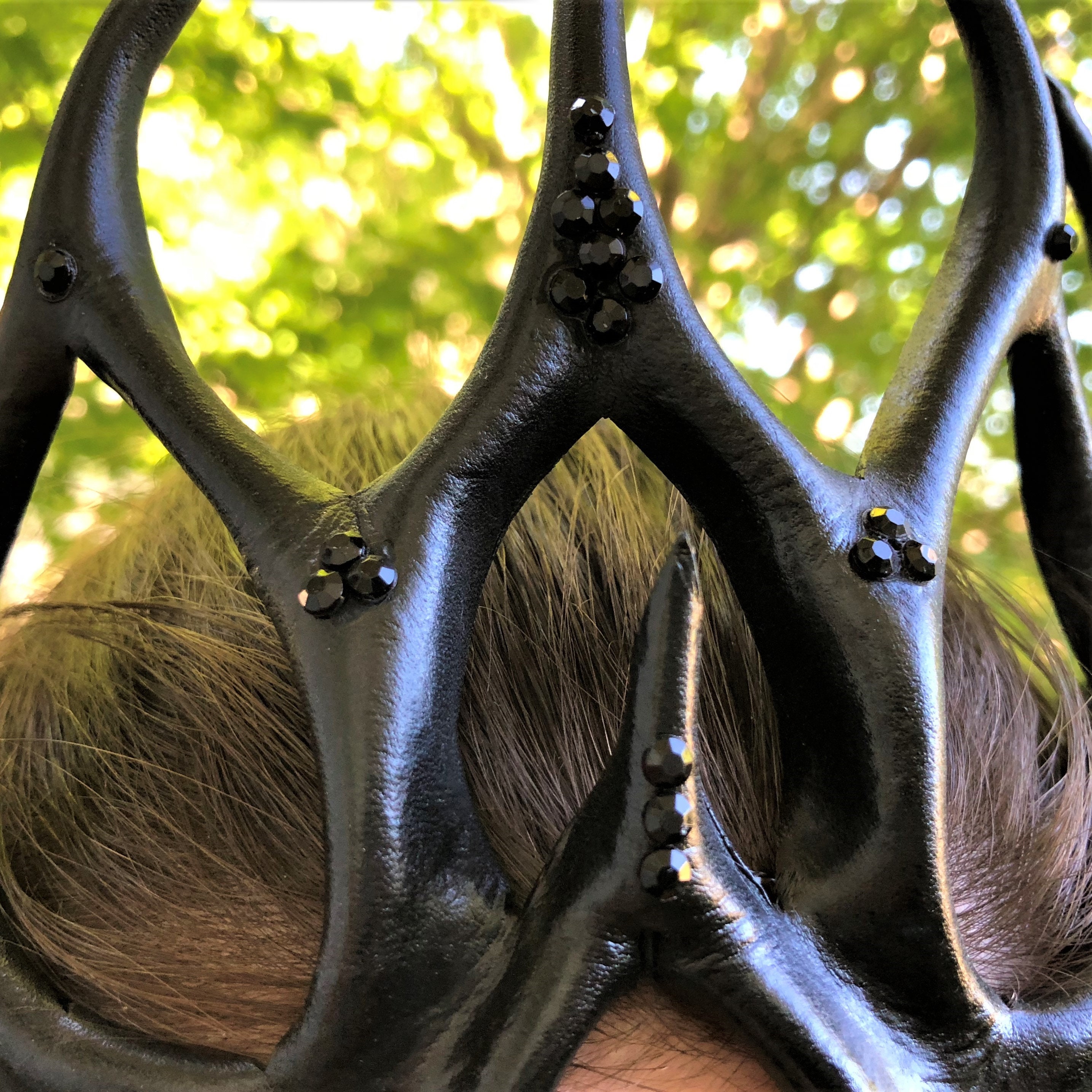 Evil Queen Leather Crown Stoned Headpiece of Thorns * Dark Fairy Queen ...