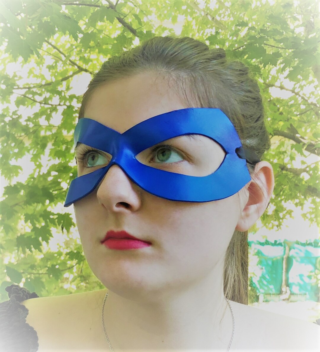 Blue Leather Festival Mask, Superhero Mask, Cosplay Accessory, Female ...