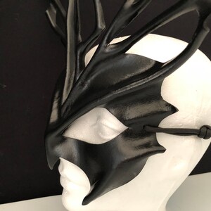 BLACK Leather Mask Pagan God Costume TRITON Costume Greek God Mask ...